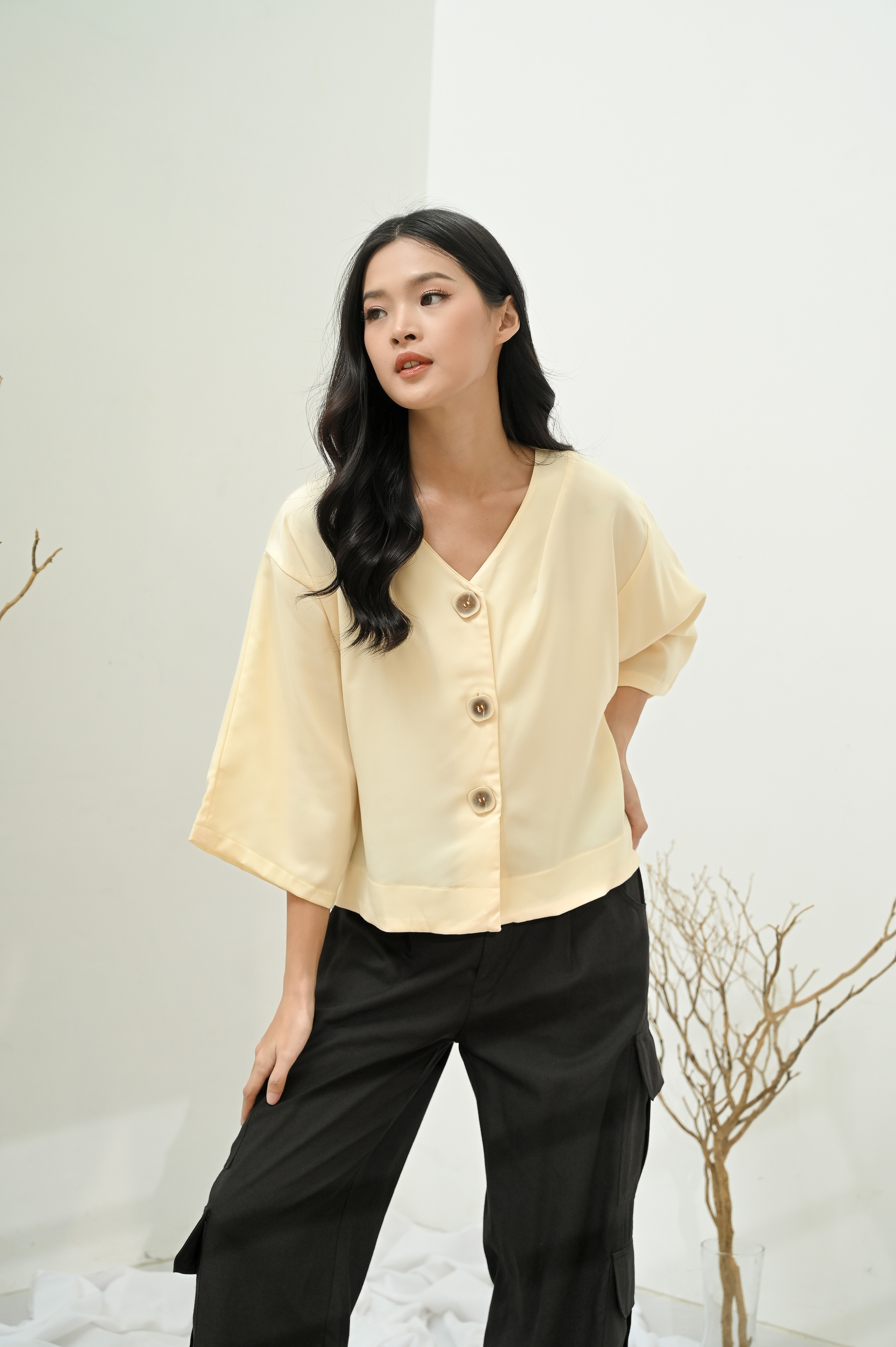 Brynn V Neck Shirt - Origin Fashion