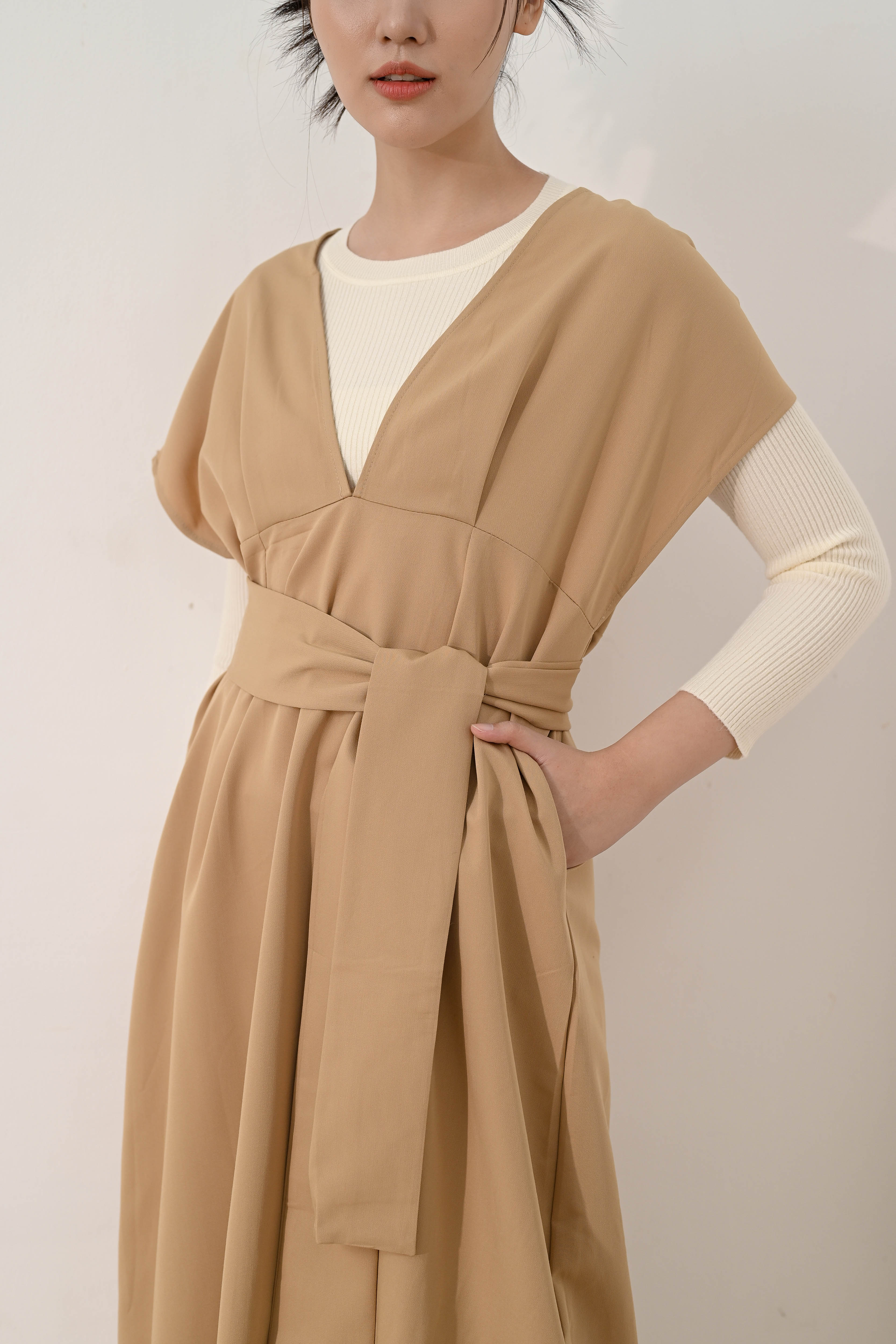 Suzy Dress With Ribbon Belt - Origin Fashion